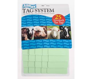 Allflex Global Blank Ear Tag, Maxi, Green, 25 per pack