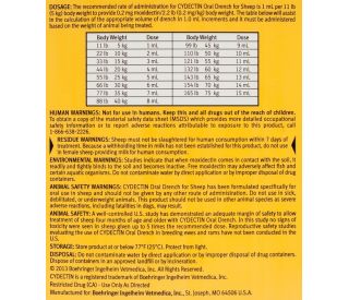 Cydectin Oral Drench for Sheep, 1 liters, label