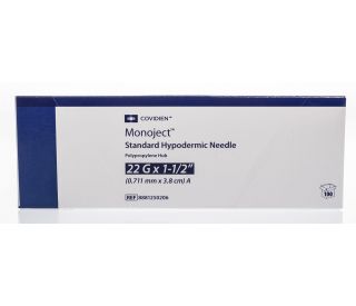 Monoject Hypodermic Needles, 22G x 1.5, blue, 100/box