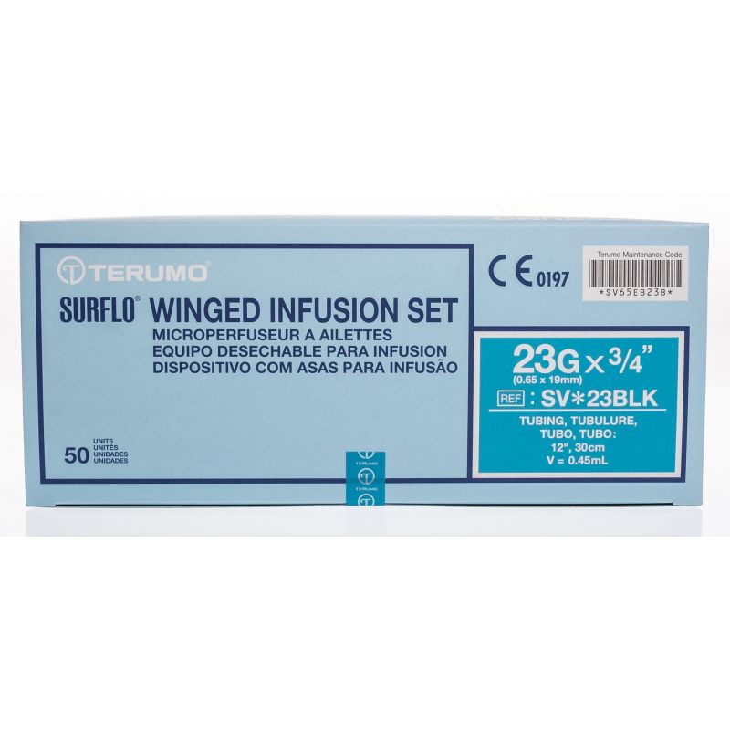 SURFLO® Winged Infusion Set, 23G x 3/4" Ultra Thin Wall, 12" Tubing ...