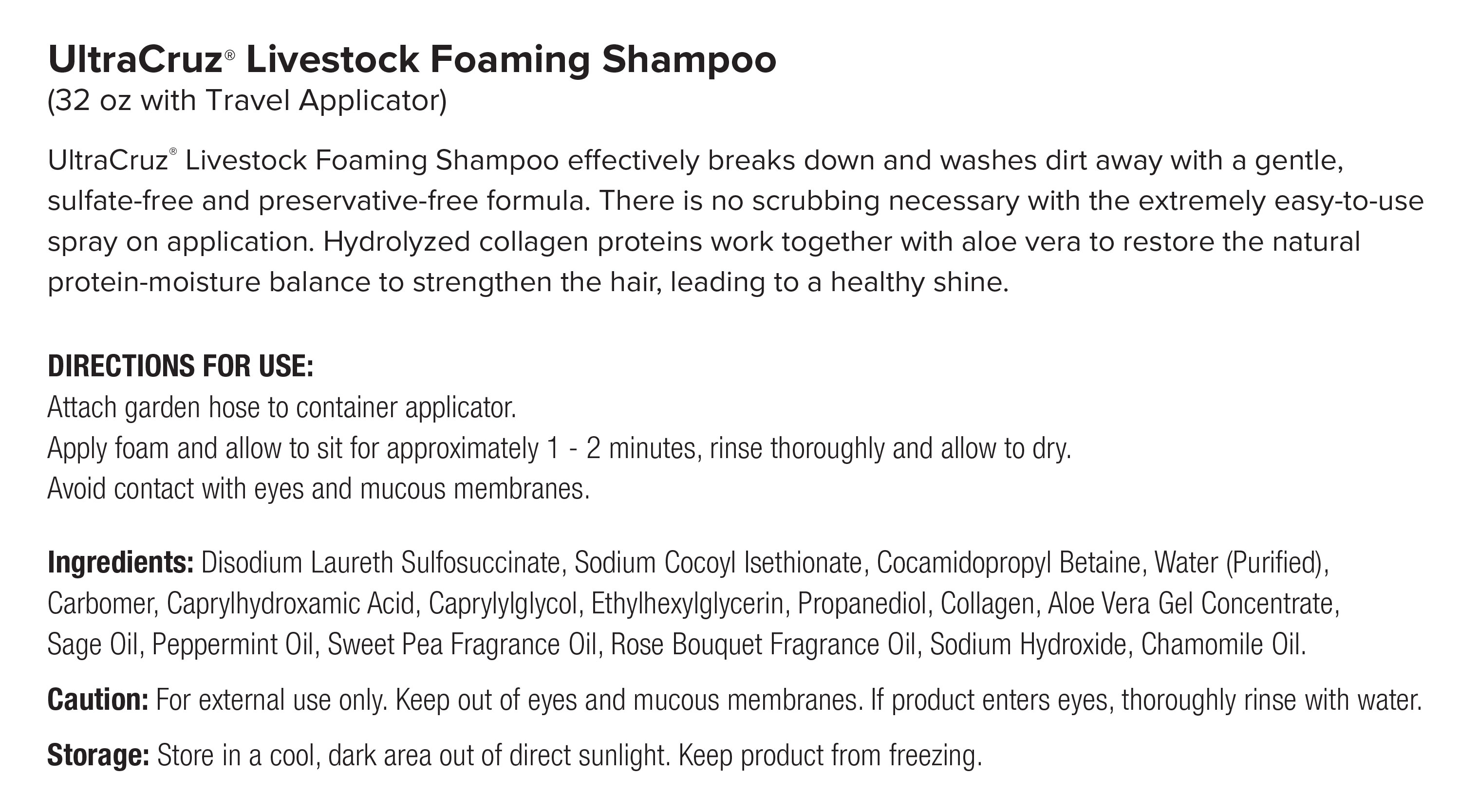 Livestock Foaming Shampoo for Cattle, Goats, Sheep and Pigs – UltraCruz ...